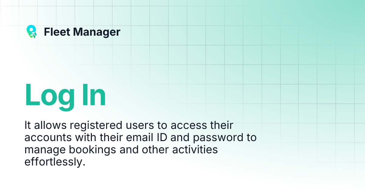 Log In | Fleet Manager